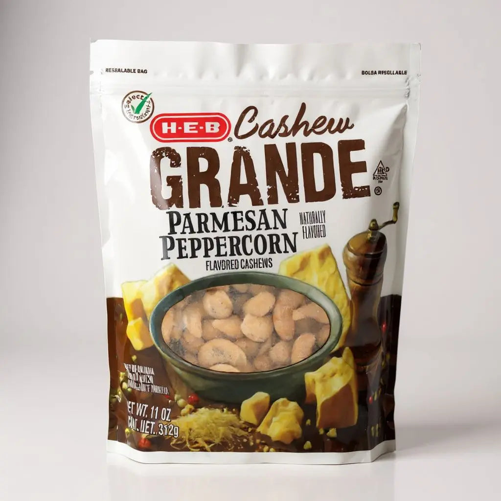 H-E-B Cashew Grande Parmesan Peppercorn, 11 oz. - Texan Temptations