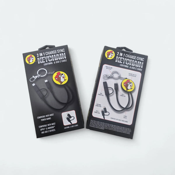 Buc-ee's 2 In 1 Keychain Charger Cable – Texan Temptations